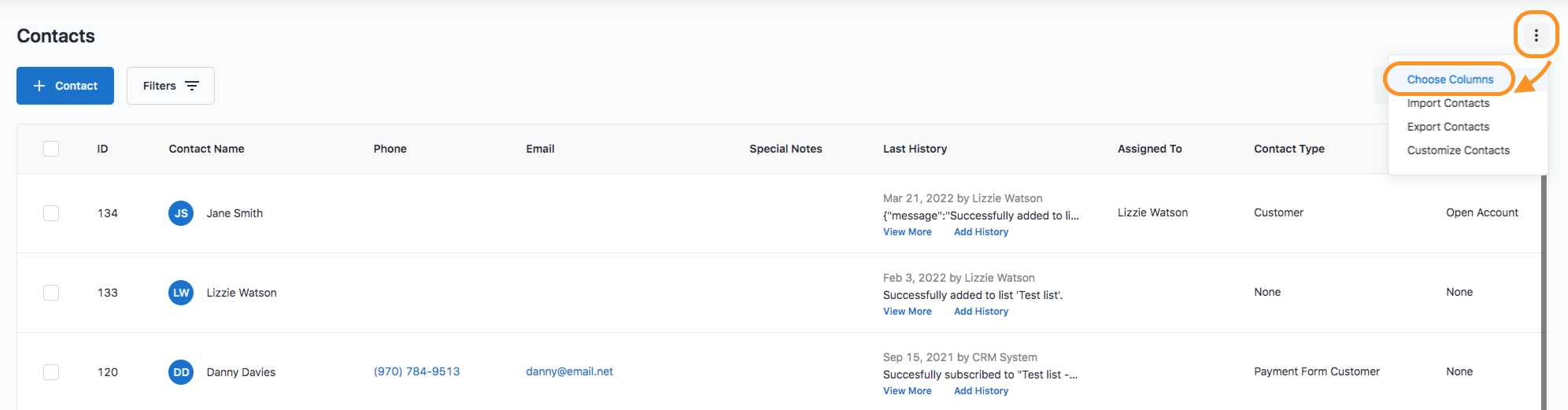 Editing Your Visible Columns In The CRM Marketing 360 